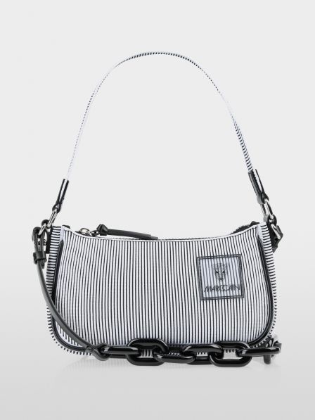 Mini bag in striped design | marc-cain.com/en