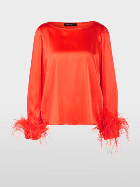 Bluse mit Feder-Detail | marc-cain.com/de
