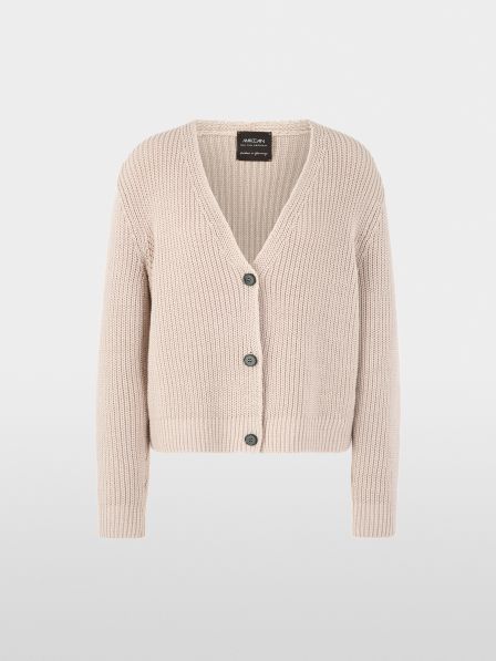 Rippen-Cardigan in Deutschland gestrickt | marc-cain.com/de